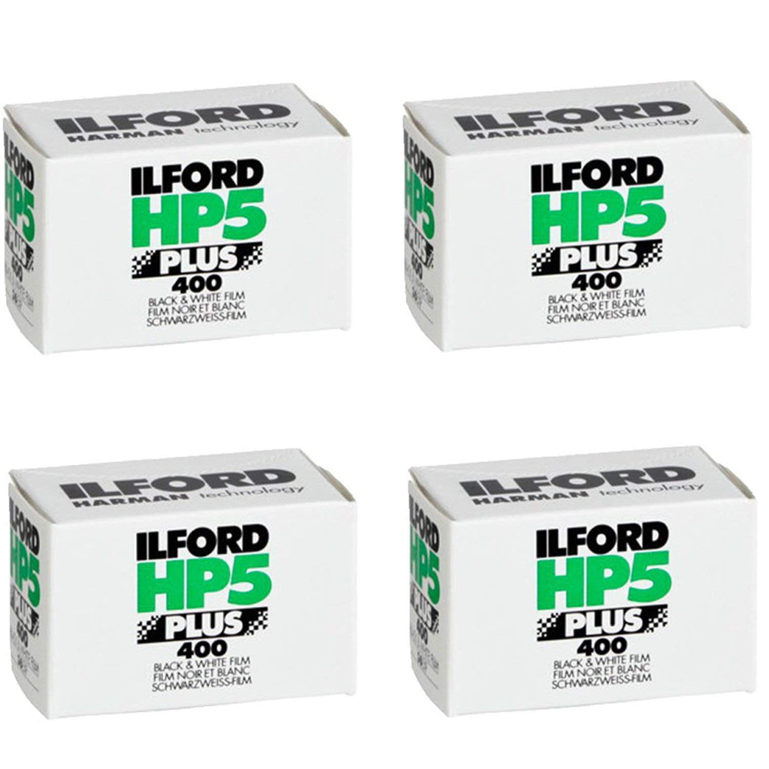 Pack of 4 - Ilford 1574577 HP5 Plus, Black and White Print Film, 35 mm ...