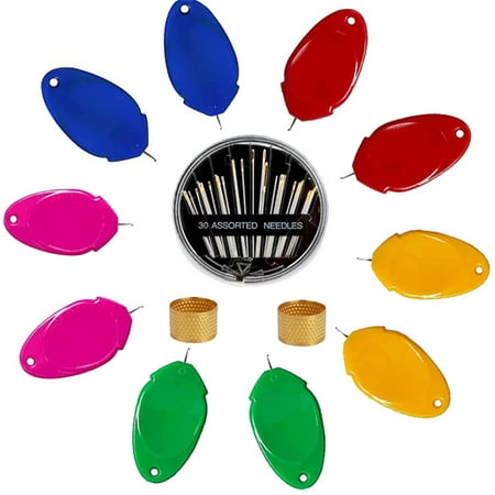 Justharion Pack of 12 Needle Threader DIY Sewing Cross-stitch Threading ...