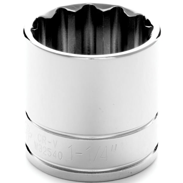 Wilmar W32540 Chrome Socket, 1/2" Drive, 1-1/4", 12 Point, Shallow ...