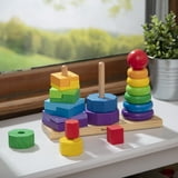 Melissa & Doug Geometric Stacker - Wooden Educational Toy - Walmart.com