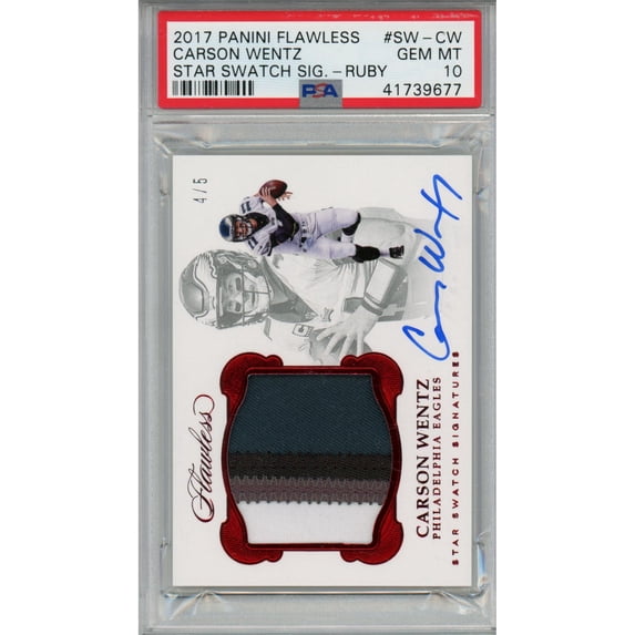 Carson Wentz Philadelphia Eagles Autographed 2017 Panini Flawless Star ...