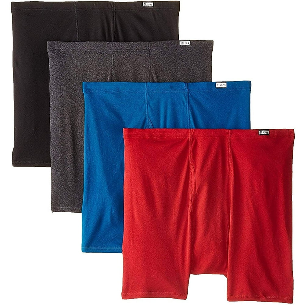 Hanes Mens Boxer Briefs Comfortsoft Waistband 4 Pack Assorted Solids