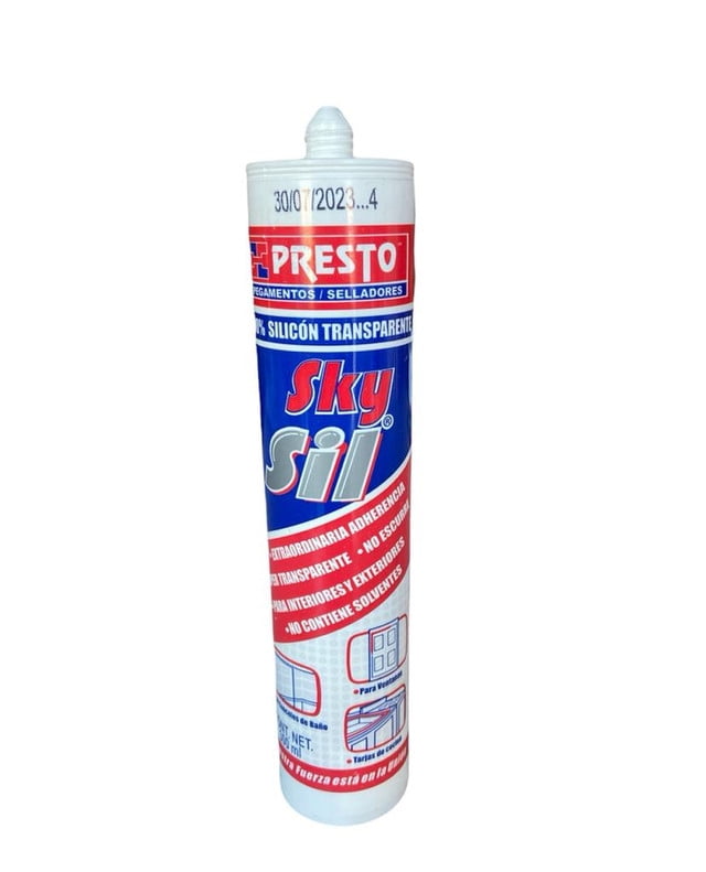 SELLADOR Silicon Sky Sil Presto Super Transparente (cartucho 300ml ...