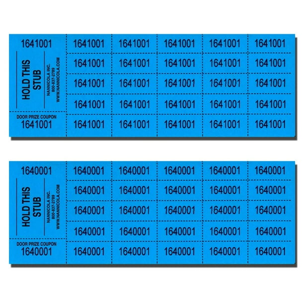 Auction Tickets - 1000 Sheets - Assorted Colors (Cyan) - Walmart.com