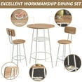 Bar Table Set for 2, Sesslife 3pcs High Top Round Wood Dining Table Set ...