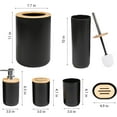 Cerbior 6 Pc Bamboo Bathroom Set Soap Dish Toothbrush Holder Cup