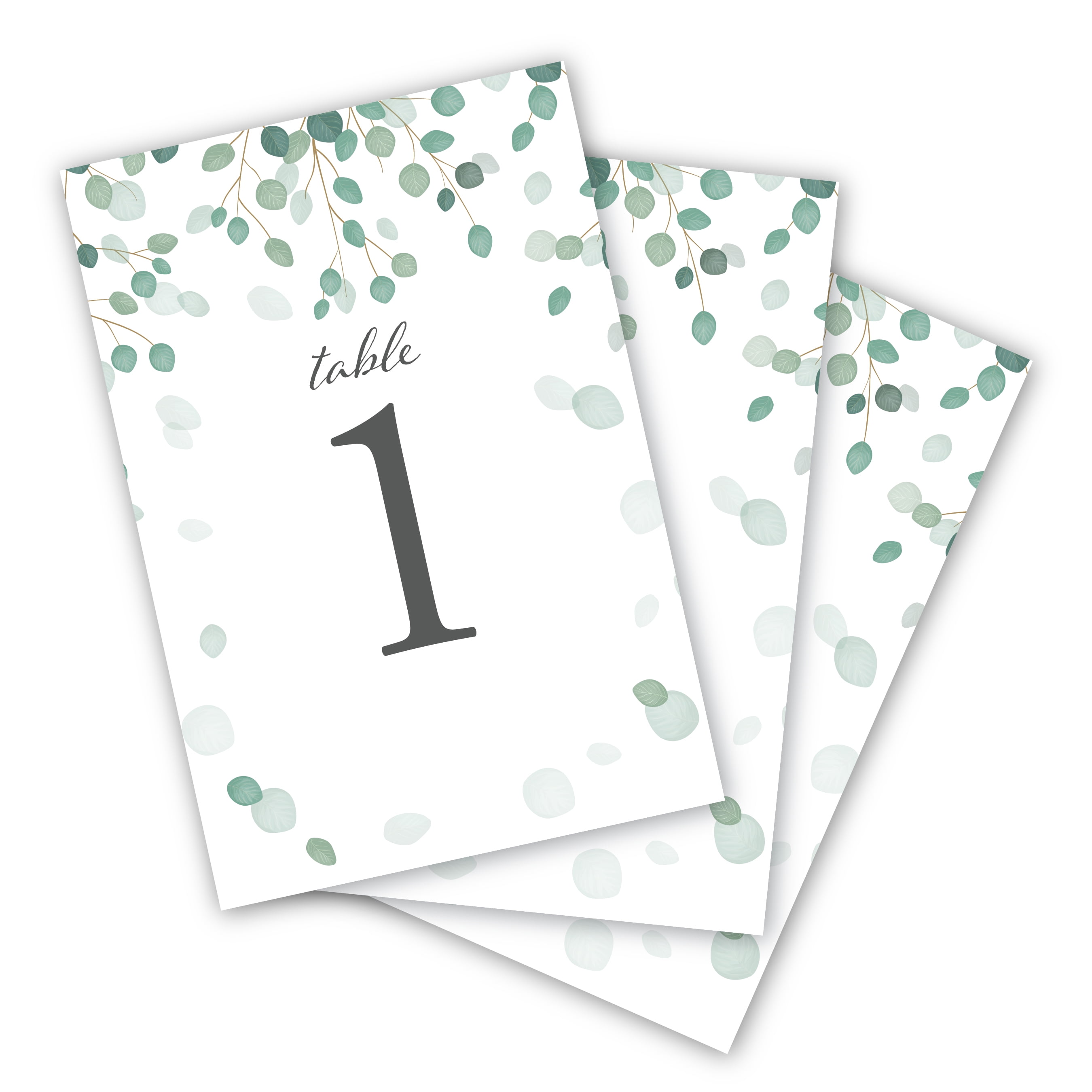 Eucalyptus Table Numbers Wedding, 1-25, Double Sided 4x6, Numbers 1-25 ...