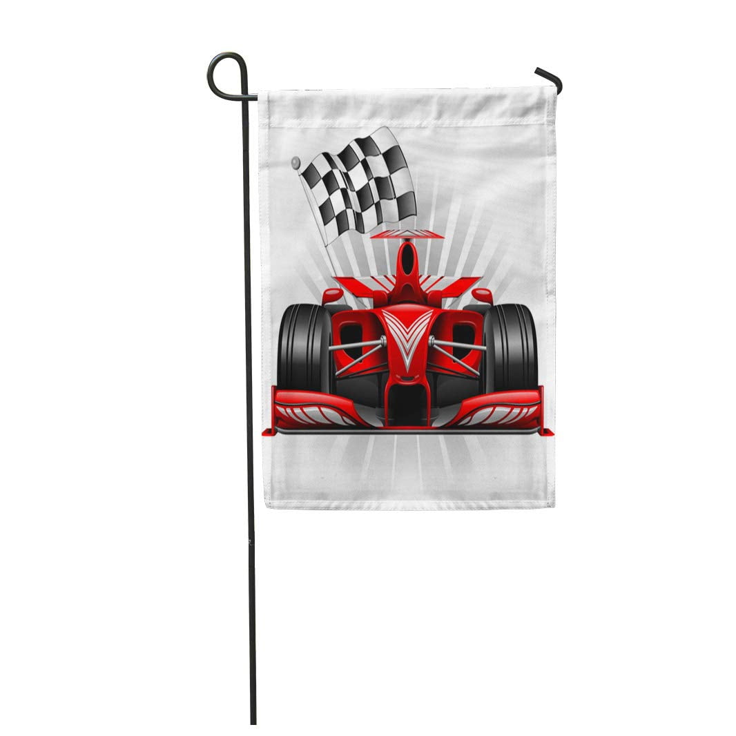 KDAGR Grand Red Race Car Checkered Flag Prix Front Track Garden Flag ...