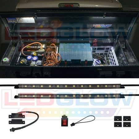 LEDGlow 2pc LED Truck Tool Box Lighting Light Kit w Auto On/Off Switch ...