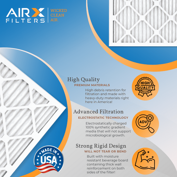 20x25x1 Air Filter MERV 11 Rating 12 Pack of Furnace Filters Comparable to MPR 1000 MPR 1200 FPR 7 High Efficiency 12 Pack of Furnace Filters Made