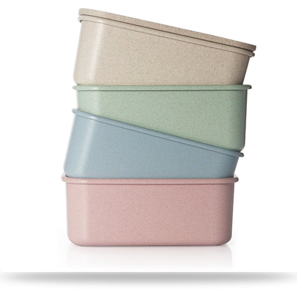 Wheat Straw Plastic Food Storage Box Sealed Crisper Grains Tank Storage ...