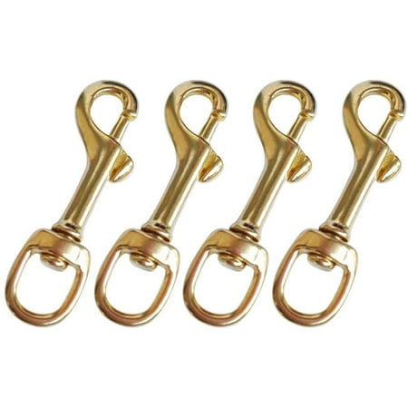 Solid Brass Single Ended Swivel Eye Bolt Snap Hook Spring Loaded Dog ...