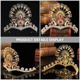 1Pack Zinc Alloy Rhinestones Pearl Imitation Crown Tiaras for Women ...