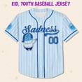 Custom Disney Inside Out Sadness Simple Blue Baseball Jersey ...
