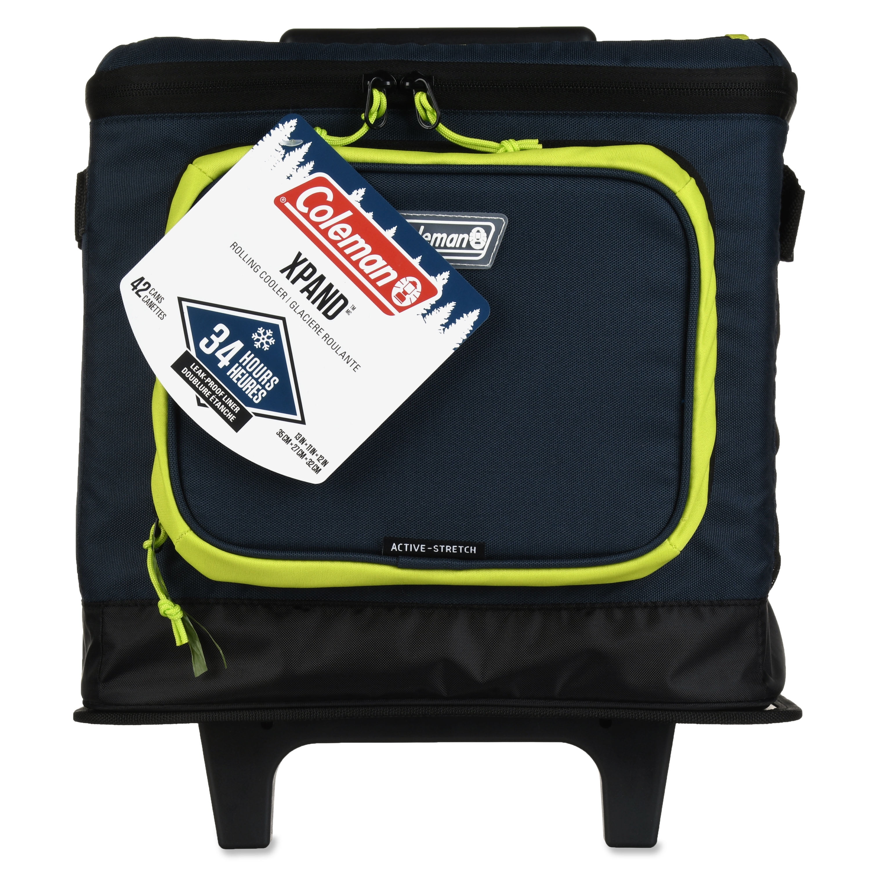 Coleman XPAND 42 Cans Soft Sided Cooler with Wheels, Spider Mum Blue ...