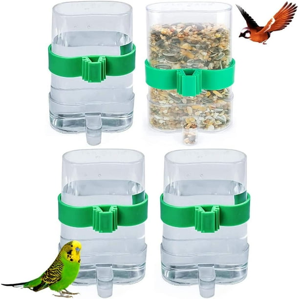 QUETO 4 Pieces Automatic Pet Feeder Transparent Plastic Water Dispenser ...