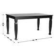 Emma + Oliver 60" Rectangle Wood Dining Table for 6 with Turned Wooden Legs in Black - Walmart.com