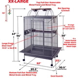 XX-Large Deluxe Wrought Iron Bird Parrot Cage with Open Play Top ...
