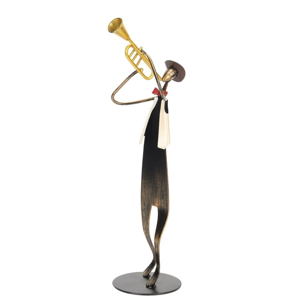 Trumpet Statues,Trumpet Player Figurine Modern Metal Trumpet Statues ...