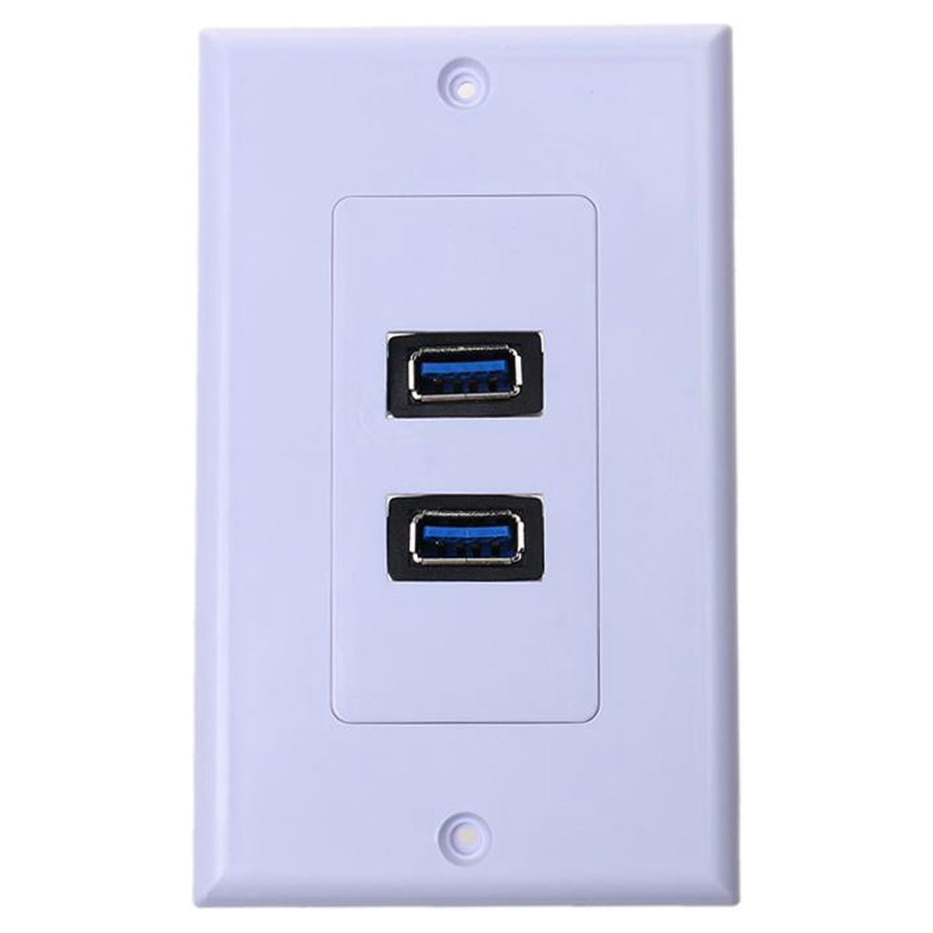 Placa de pared USB 2 Puertos USB 3.0 Adaptador Zócalo de Pared Muelle ...