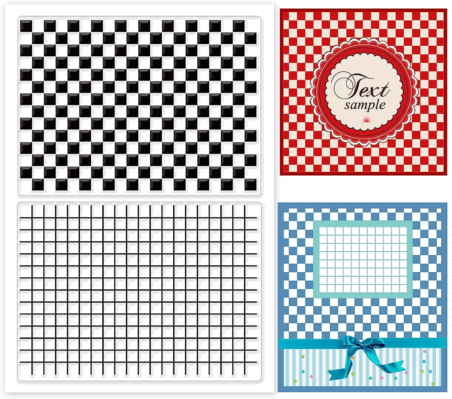 1sheet Tartan Clear Stamps Transparent Craft Stamps Checkerboard ...