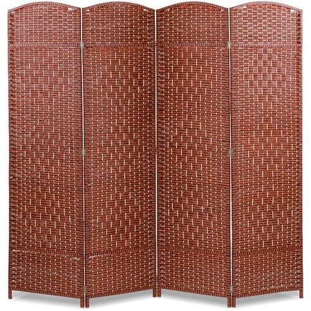 Room Dividers and Folding Privacy Screens, 4 Panel Weaved Partition ...