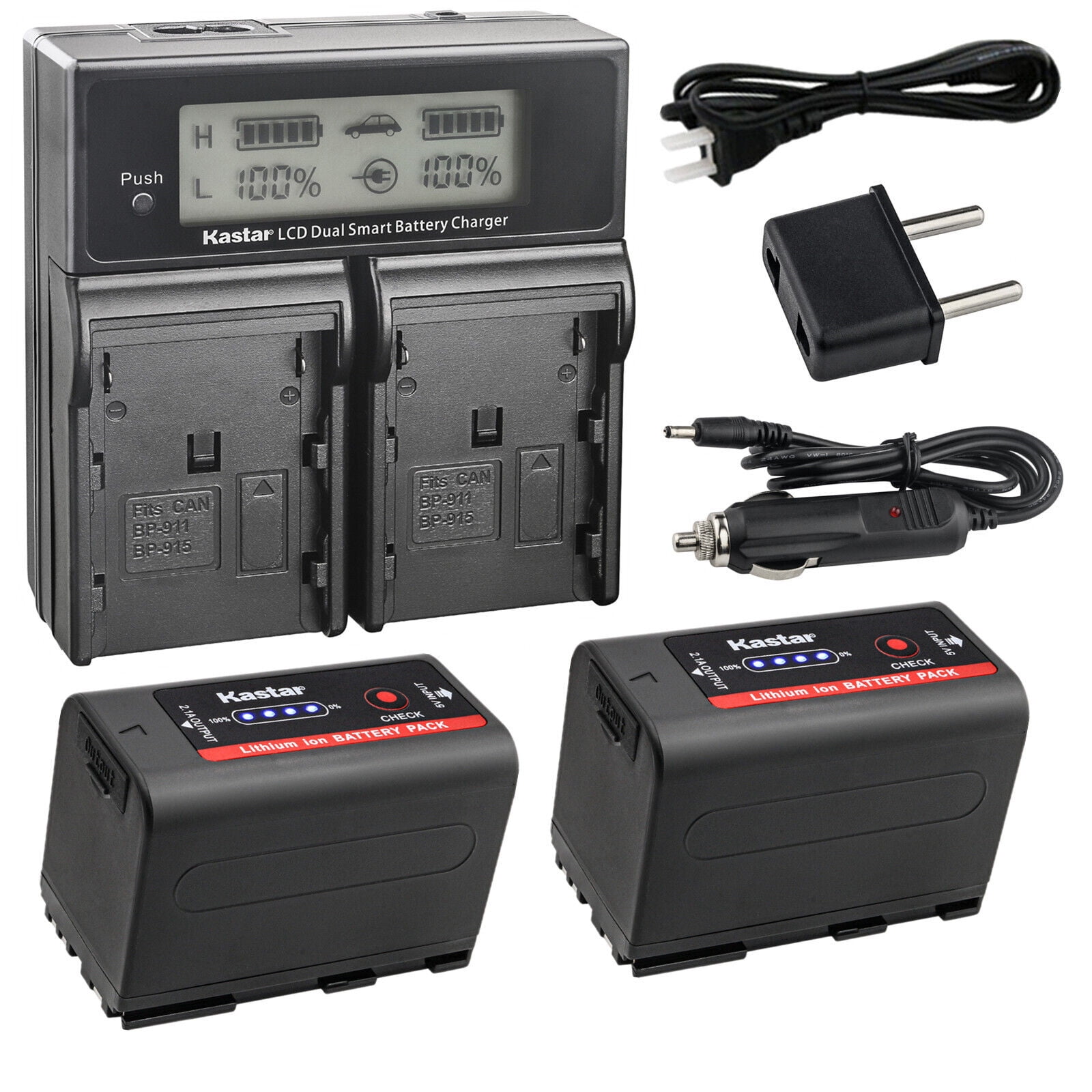 Kastar 2-Pack BP-950GPro Battery and AC LCD Dual Fast Charger ...