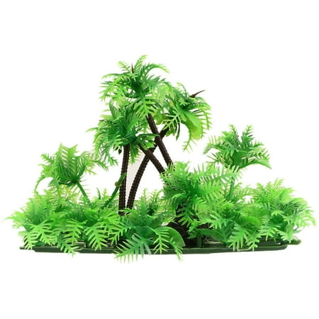Coconut Palm Model Trees Plastic Fish Tank Plants Aquarium Decorations ...