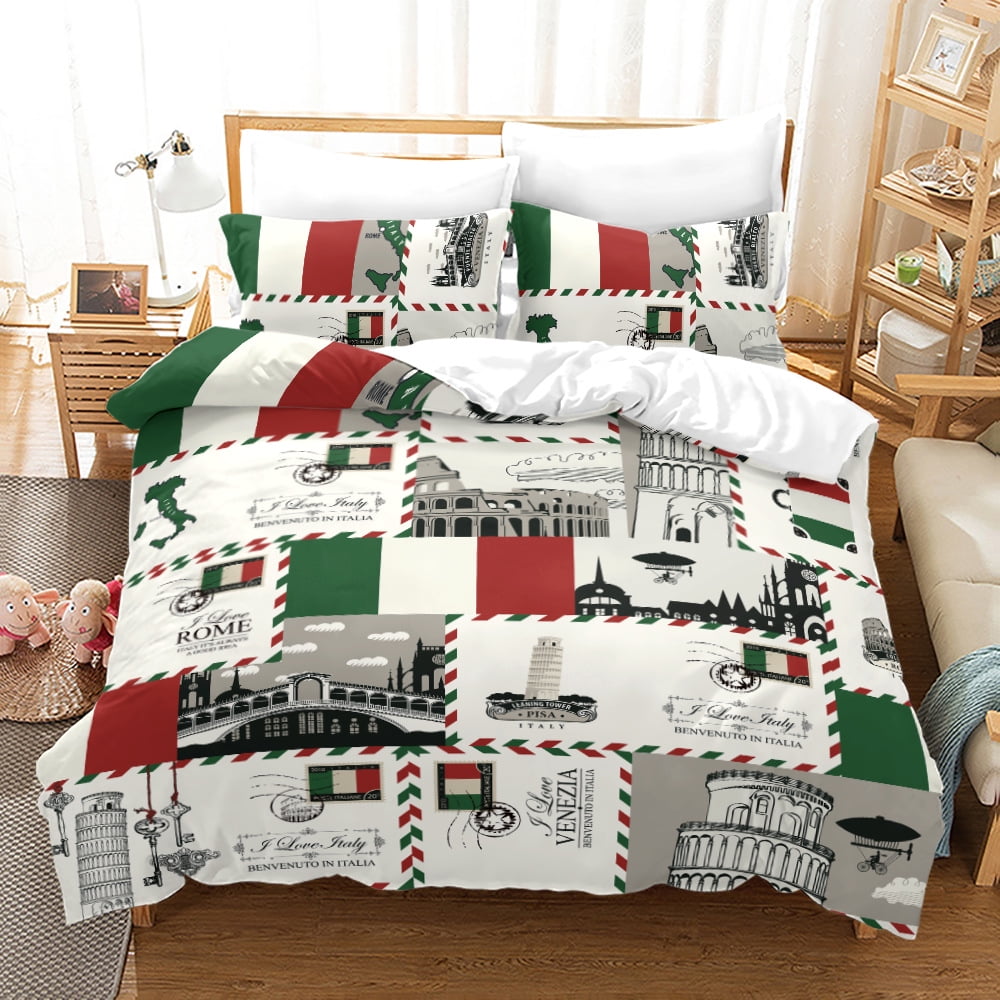Building Series Quilt Cover Bed Cover with Pillowcases, 3D Printed ...