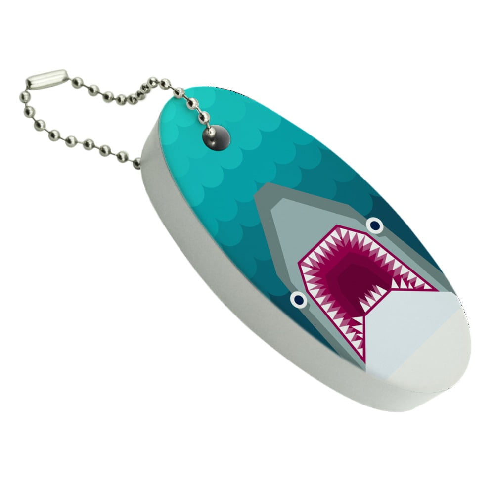 Geometric Shark Blue Floating Foam Keychain Fishing Boat Buoy Key Float ...