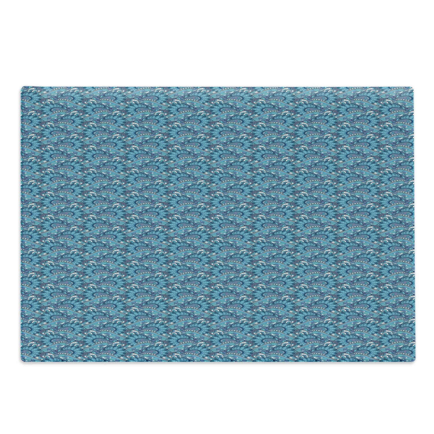 Blue Cutting Board, Hand Drawn Floral Pattern with Abstract Design Boho ...
