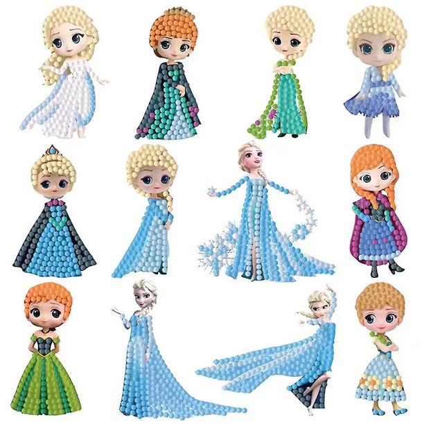 Kids Cartoon Princess Elsa Dinosaur Unicorn Theme Diy Diamond Painting ...