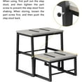 2 Step Stool for Adults Kids, Heavy Duty Sturdy Steel Frame with Wooden ...