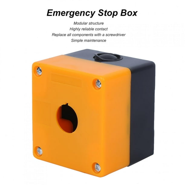 BX1-22 Emergency Stop Switch Control Box, 5pcs Yellow Switch Button Box ...