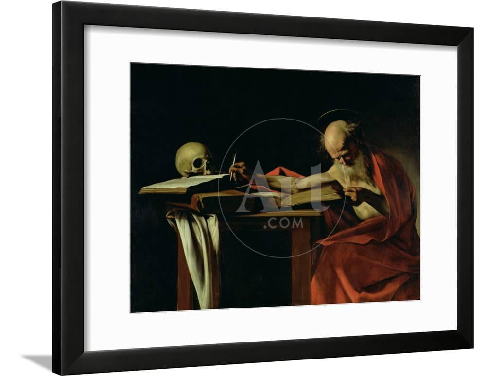 St. Jerome Writing, circa 1604 Framed Print Wall Art by Caravaggio Sold ...