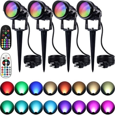 4 Pcs Solar Garden Lights Outdoor Waterproof IP65 RGB Color Changing ...