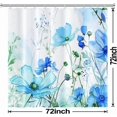 Blue Floral Shower Curtain, Spring Watercolor Wildflower Shower Curtain ...