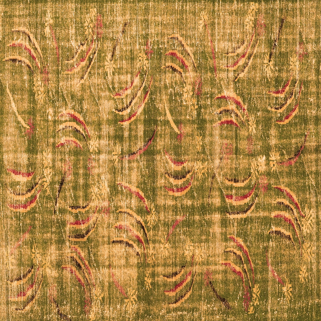 Ahgly Company Indoor Square Oriental Orange Asian Inspired Area Rugs, 6 ...