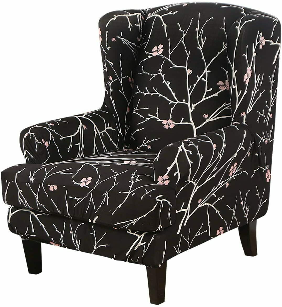 SHANNA Wingback Chair Slipcover Sofa Furniture Protector 2-Piece ...