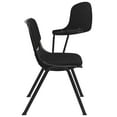 BizChair Black Padded Ergonomic Shell Chair with Left Handed Flip-Up ...