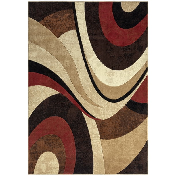 Home Dynamix Tribeca Slade Contemporary Abstract Area Rug, Brown/Red, 3 ...