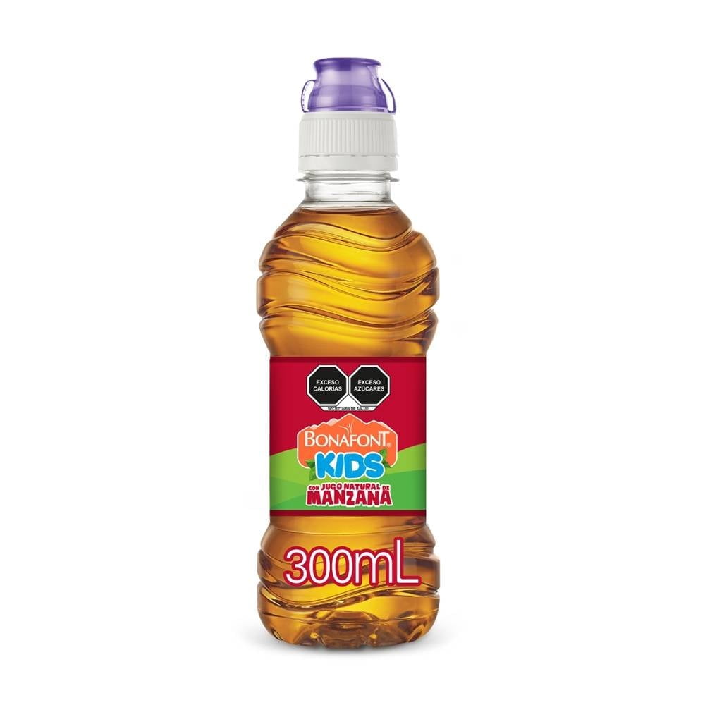 Agua Bonafont Kids con jugo natural de manzana tapa chupón +300 ml | Walmart en línea