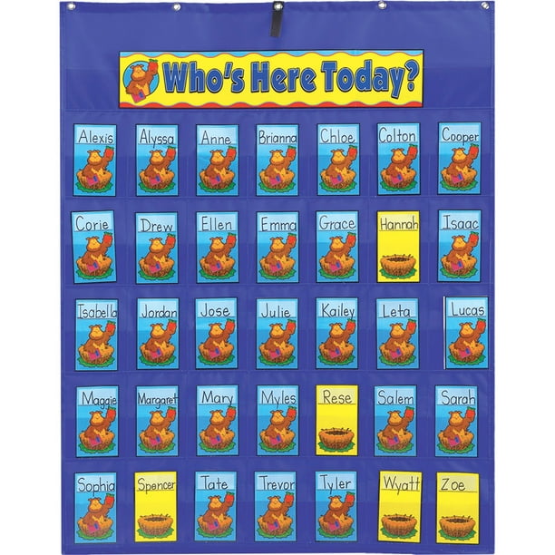 Carson Dellosa Publishing Attendance Multiuse Pocket Chart 35 Pockets