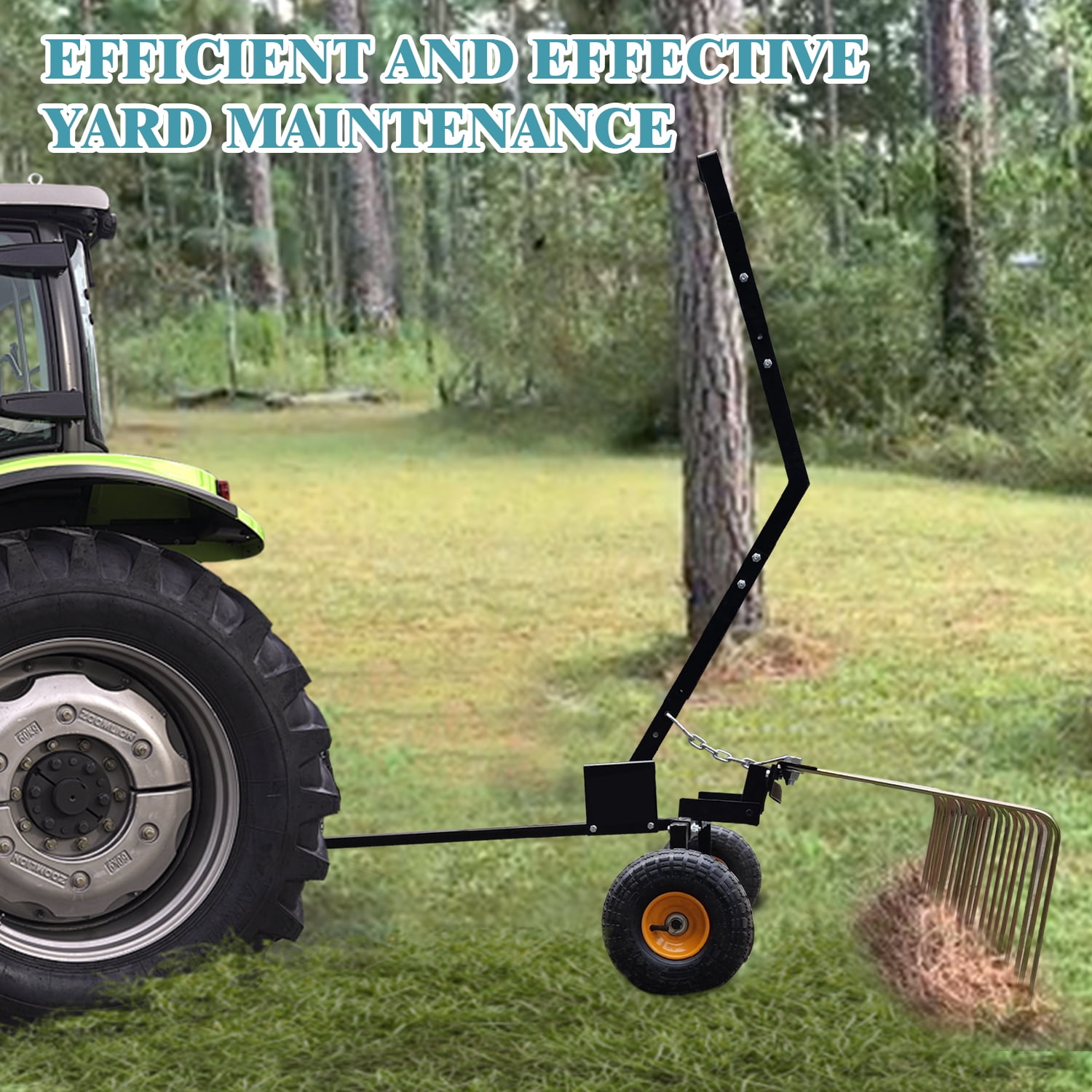 Grass Thatcher 48 Inch Pine Straw Rake,Steel Lawn Dethatcher Tow Behind ...