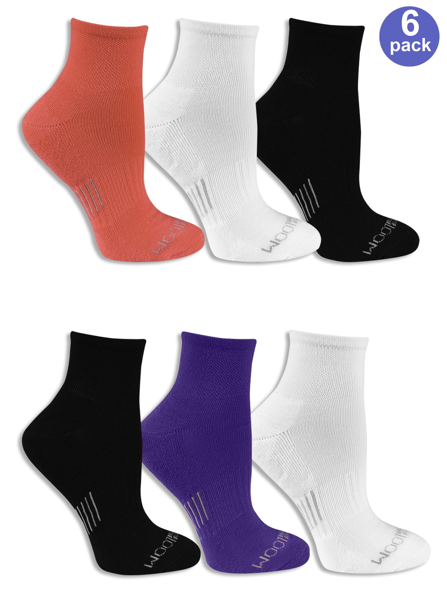 Women's Everyday Active Ankle Socks 6 Pack - Walmart.com