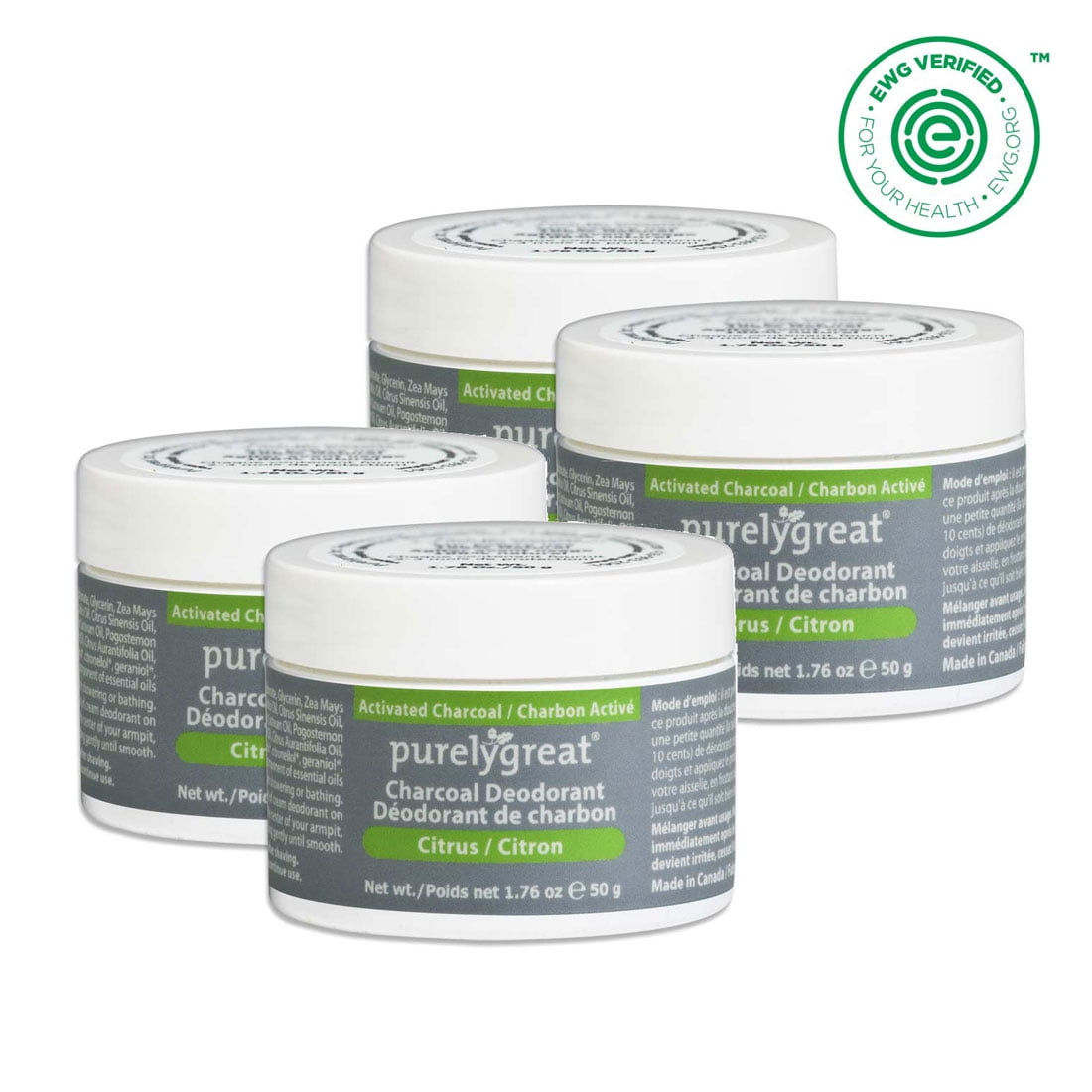 Click here for 4 Pack - Purelygreat Natural Deodorant Cream - Cha... prices
