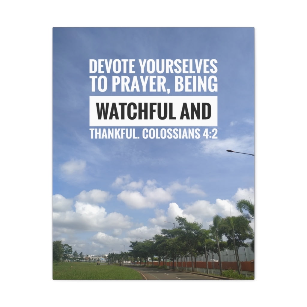 Scripture Walls Watchful And Thankful Colossians 4:2 Bible Verse Canvas ...