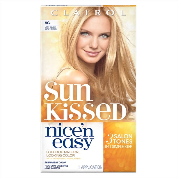 Clairol Nice 'n Easy Sun-Kissed Permanent Hair Color, 9G Light Golden ...