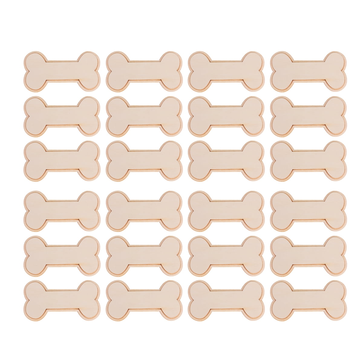 24PCS DIY Unfinished Wood Bone Cutouts Ready to Paint or Decorate Blank ...