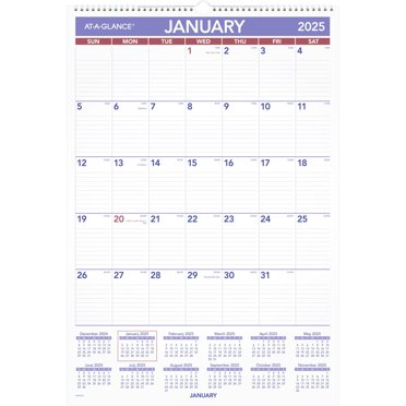 2025 AT-A-GLANCE® Business Monthly Wall Calendar, 15" x 12", January To ...